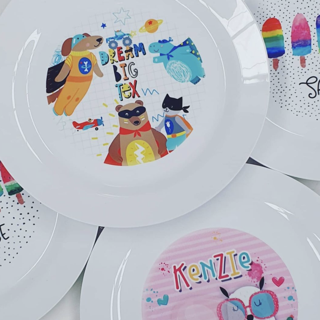Personalised Melamine Plastic Kids Plate - SPATZ Mini Peeps®