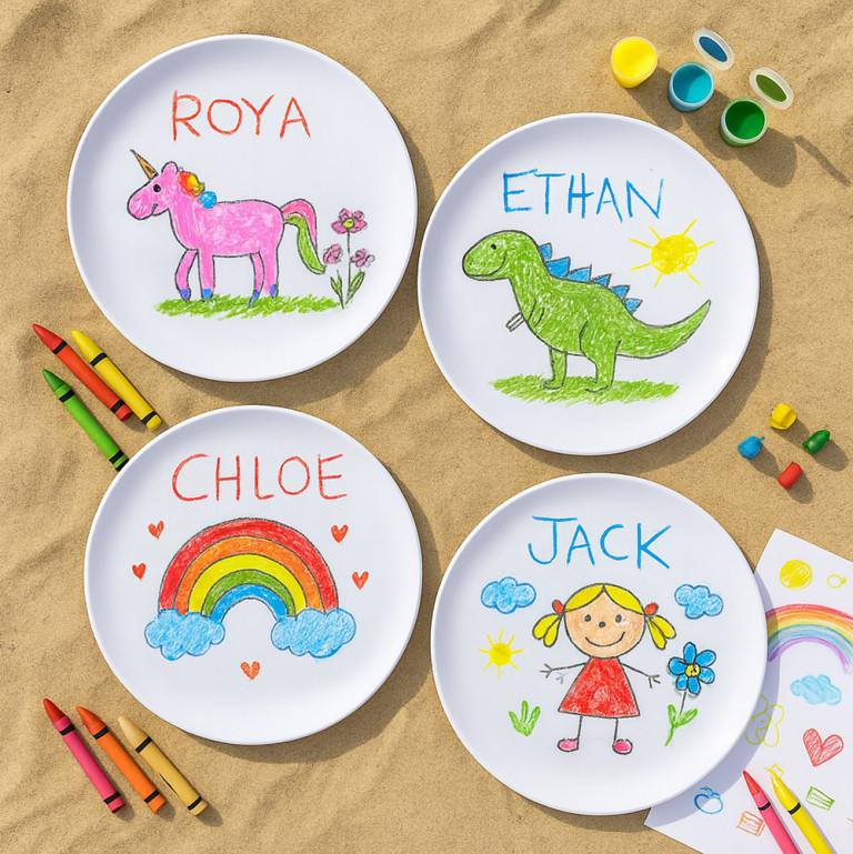 Design Your Own Personalised Plate Kids Art On A Plate