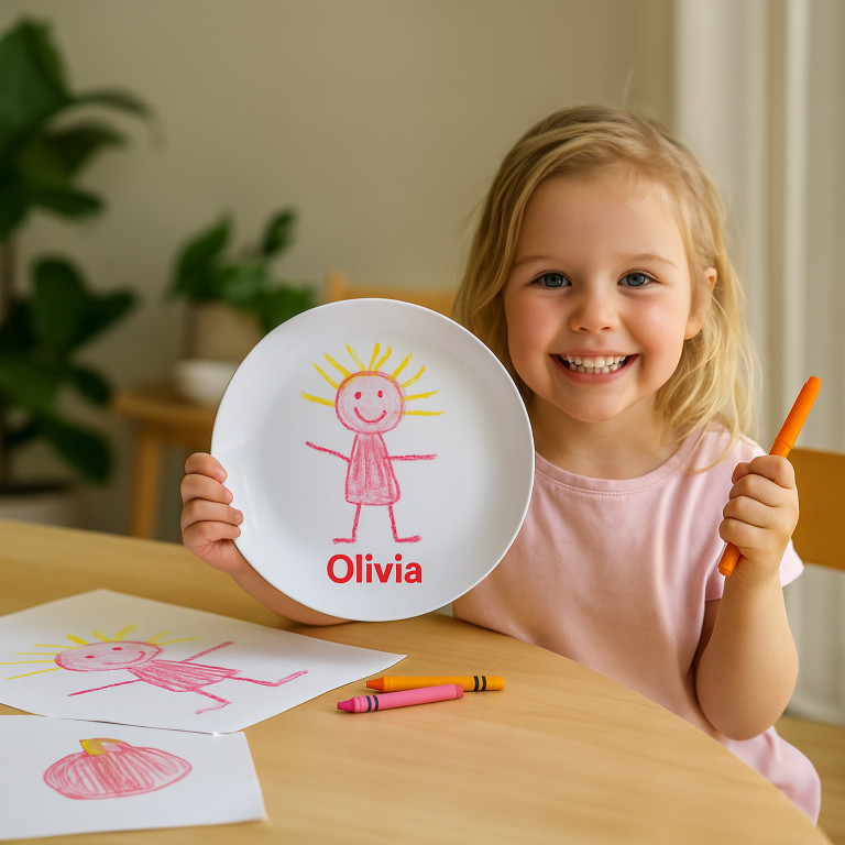 Design Your Own Personalised Plate Kids Art On A Plate
